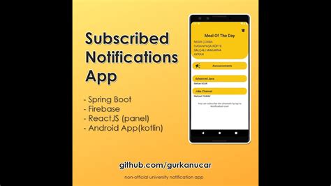 subscribed notifications spring boot backend and firebase and reactjs panel and kotlin android app
