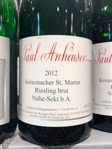 2012 Paul Anheuser Kreuznacher St Martin Riesling Brut Vivino US