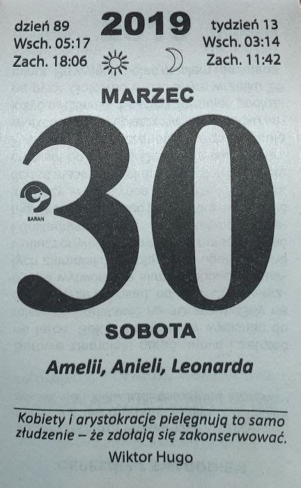 Kartka Z Kalendarza Kalendarz Kartki 2019 Zdzierak Kartki Prezent HIT