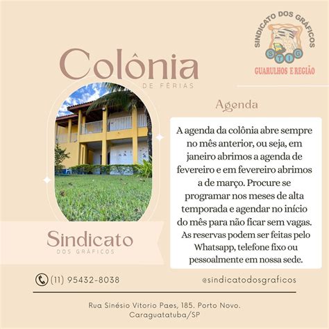 Informações sobre nossa colônia de férias Sindicato dos Gráficos