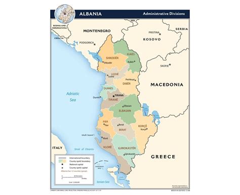 Large Scale Political Map Of Albania With Roads Cities And Airports