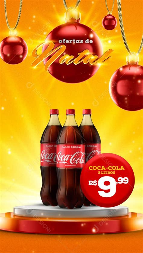 Social Media Story Ofertas De Natal Produtos Bebida Coca Cola PSD