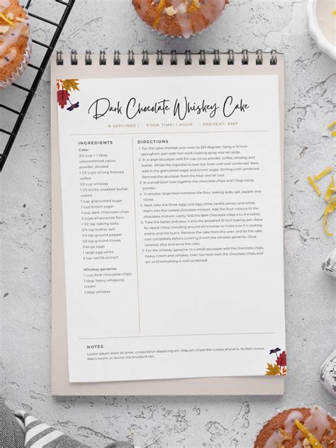 FALL Recipe Template Editable Recipe Template EDITABLE Thanksgiving
