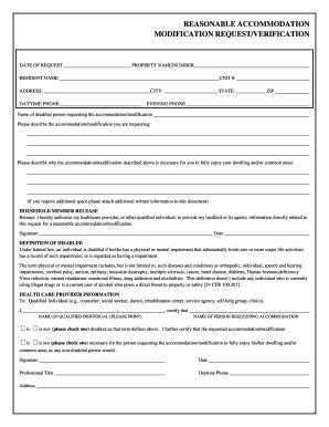 Hud Reasonable Accommodation Request Form Fill Online Printable