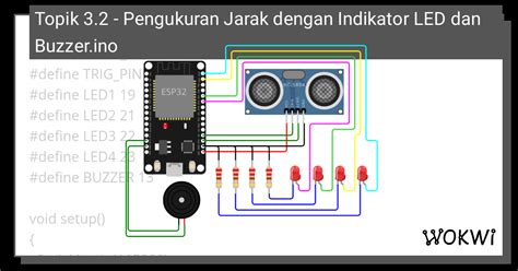 Topik 32 Pengukuran Jarak Dengan Indikator Led Dan O Copy Wokwi Esp32 Stm32