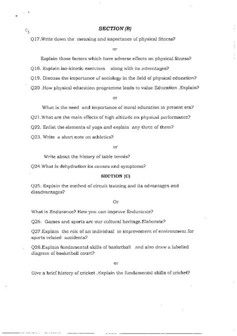 JKBOSE Class 12th Model Question Paper 2025 For Physical Education JK