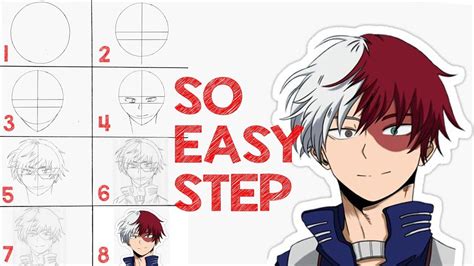 Easy Steps To Draw Shoto Todoroki My Hero Academia Anime Drawing