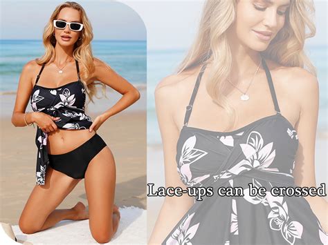 Vancavoo Bikini Damen Set High Waist Bauchweg Badeanzug Zweiteiliges