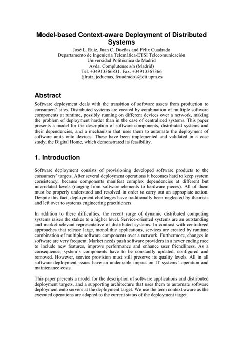 pdf model based context aware deployment of distributed systems