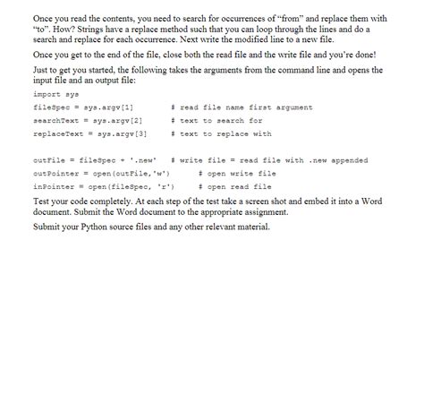 Solved FILE MANIPULATION WITH PYTHON ASSIGNMENT INSTRUCTIONS Chegg