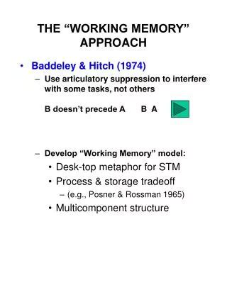 Ppt Memory Iii Working Memory Brain Powerpoint Presentation Id