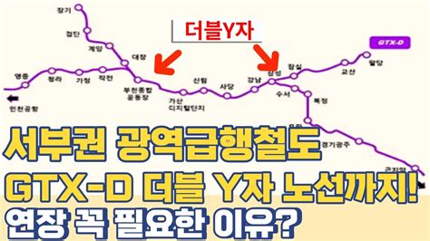 서부권 광역급행철도 받고 GTX D 더블 Y자 노선까지 연장 꼭 필요한 이유 YouTube