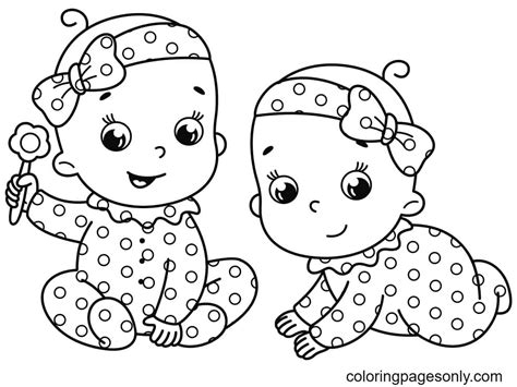 Babies Girl Coloring Page Free Printable Coloring Pages