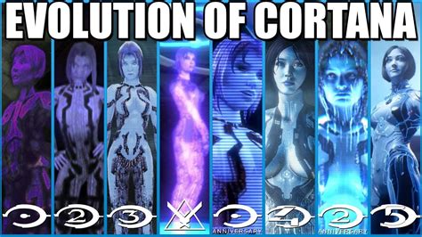 Evolution Of Cortana 2001 2019 Halo Cortana Through The Years YouTube