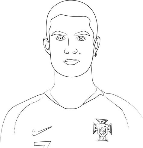 Coloriage Image de Cristiano Ronaldo dessin gratuit à imprimer