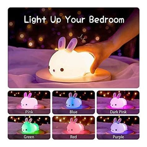 Luz Nocturna One Fire Diseño De Conejo Silicona 7 Colores Cuotas