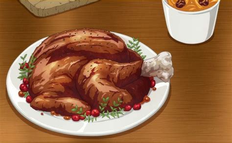 Anime Food Roast Chicken Essen