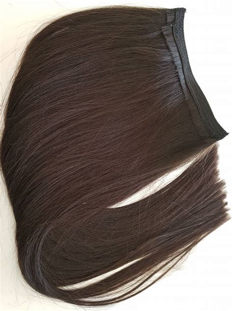 Aplique Tic Tac Cabelo Humano Castanho Liso 62cm 150Gr Melvis Cabelos