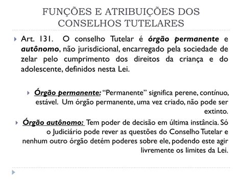 PPT FUNÇÕES E ATRIBUIÇÕES DOS CONSELHOS TUTELARES PowerPoint