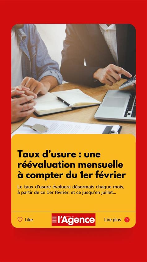 Taux dusure une réévaluation mensuelle à compter du 1er février en