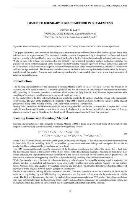 pdf immersed boundary surface method in foam extend dokumen tips