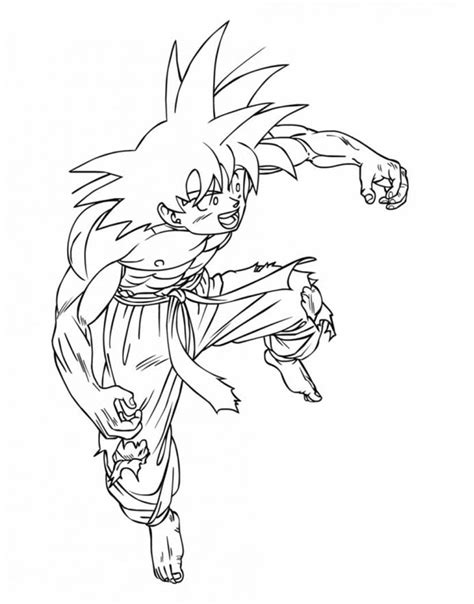 Coloriage Super Saiyan Goku télécharger et imprimer gratuit sur