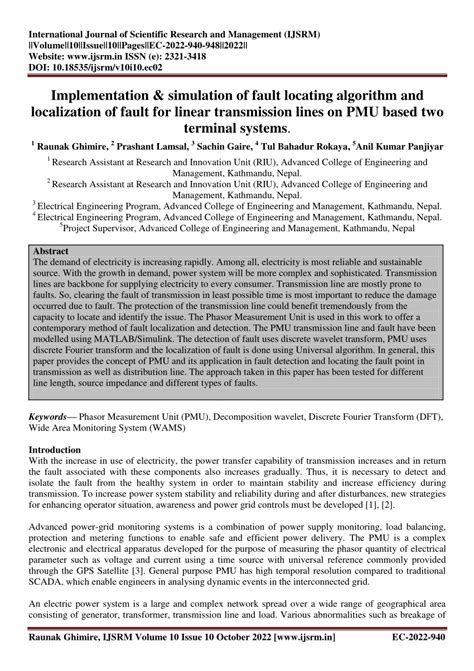 pdf implementation and simulation of fault locating algorithm and localization for linear