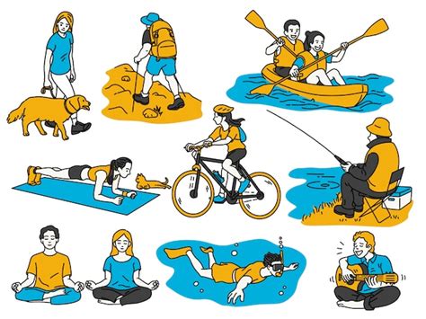 Actividades Recreativas De Personas Vector Premium