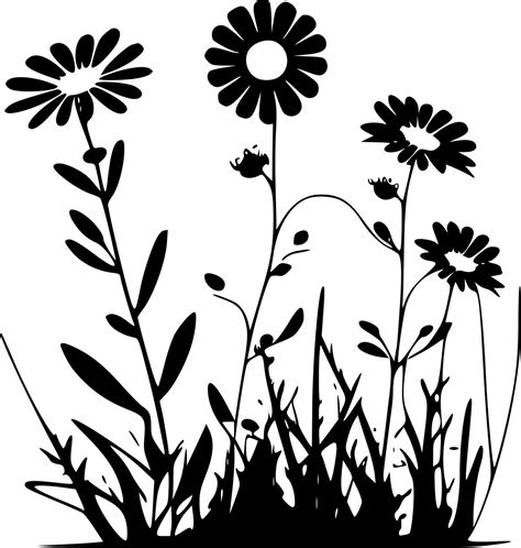 Flowers Black And White Isolated Icon Vector Illustration 23568381
