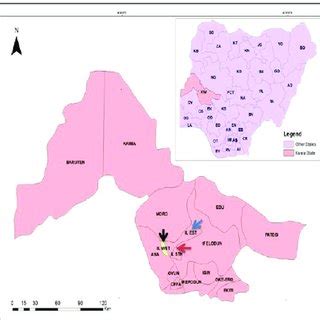 Map Of Kwara State Showing The Location Of Ilorin West Ilorin East
