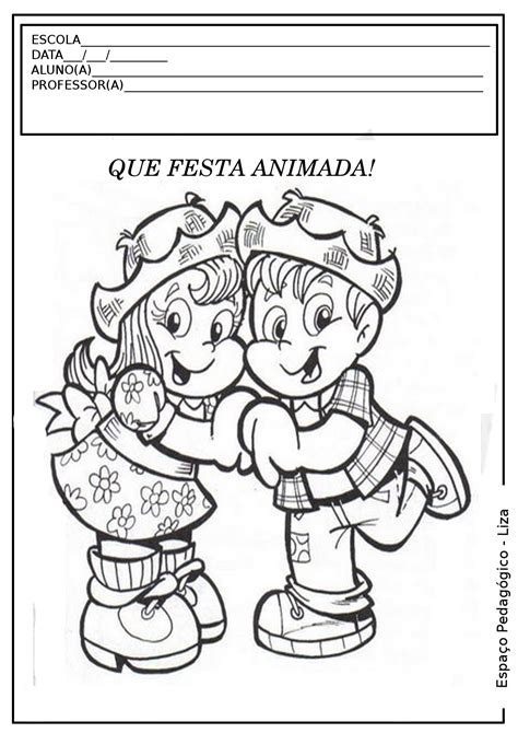 Atividades Desenhos De Festas Juninas Para Colorir Pintar