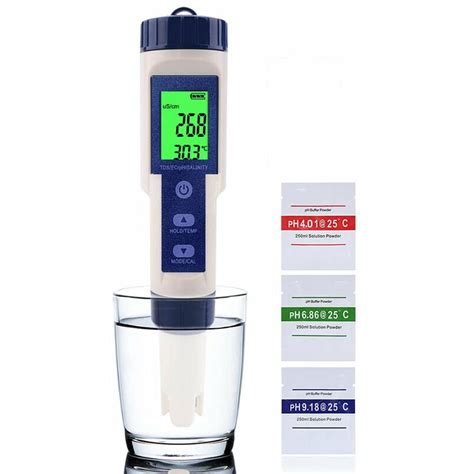 5 In 1 Digital Ph Meter Tds Ec Salinity Temperature High Accuracy Ph