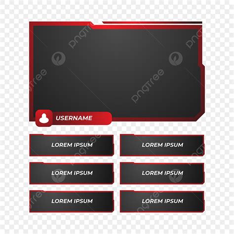 Twitch Stream Panels Vector Design Images Twitch Panel Overlay Red
