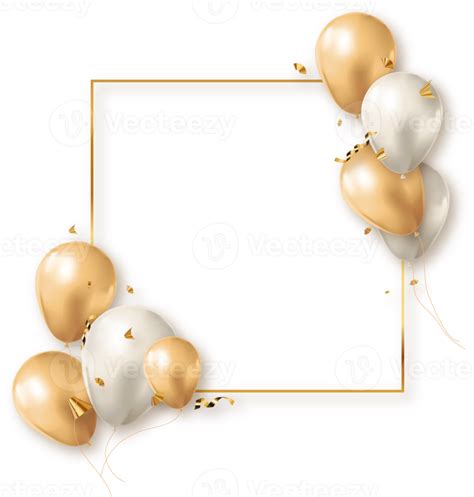 moldura de festa dourada balões 13079411 PNG