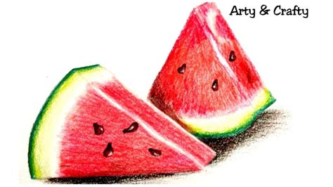 How To Draw A Water Melon How To Draw Water Melon Step By Step Water