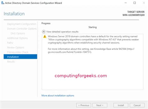 how to install active directory domain services in windows server 2019 computingforgeeks