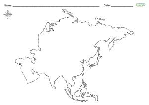 Free Printable Blank Map Of Asia Worksheets