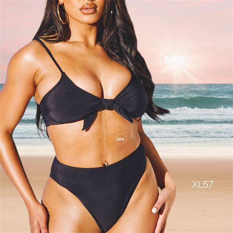 Bikini Dos Piezas Sosten Nudo Frontal Bottom Tiro Alto Nax Mexico