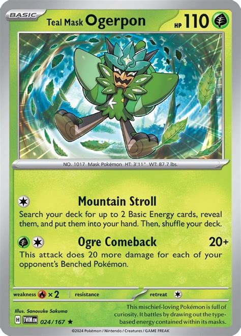 Ogerpon Ex Teal Wellsping Mask Pokemoncard