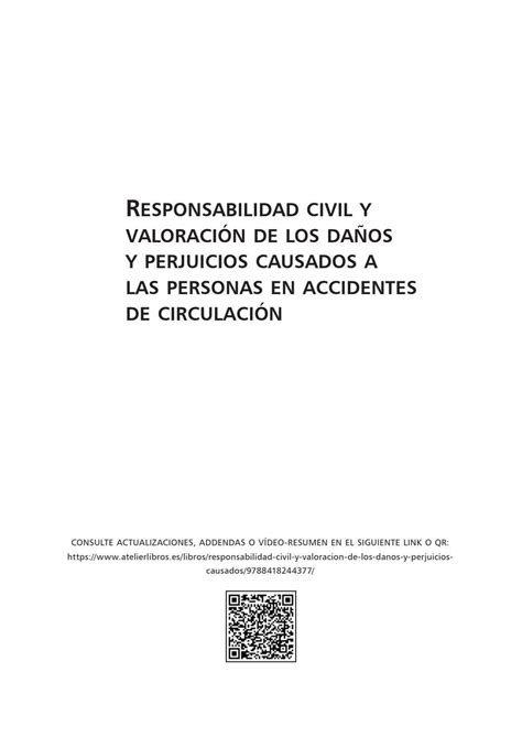Responsabilidad civil y valoración de los daños y perjuicios causados