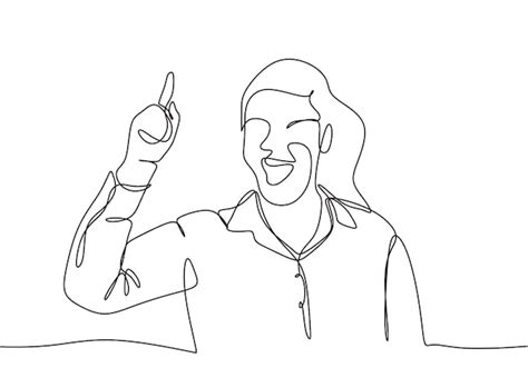 Un dessin au trait d une femme d affaires idée Une fille qui lève la