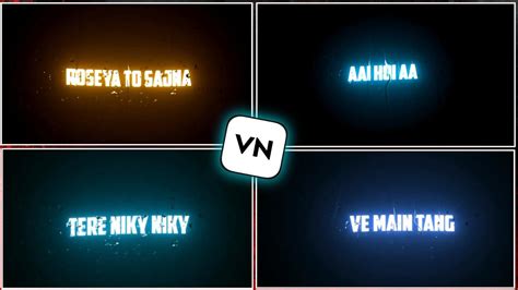 How To Make Glowing Text Song Video Editing In Vn App Black Screen