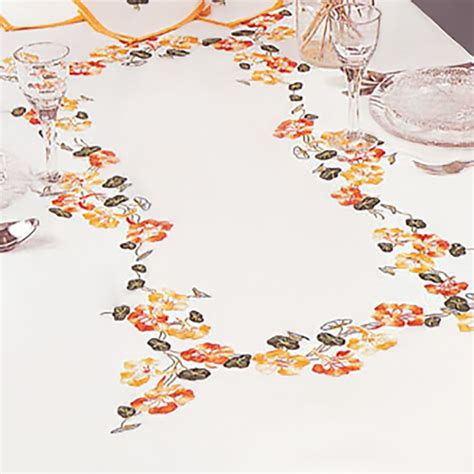 Nappe à broder ronde imprimée Capucines Margot de Paris