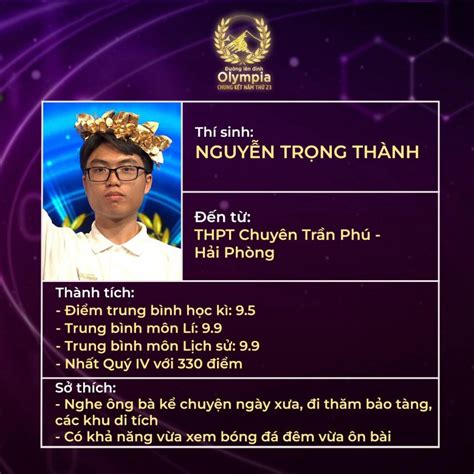 4 chàng trai trong trận chung kết Đường lên đỉnh Olympia 2023 Thành