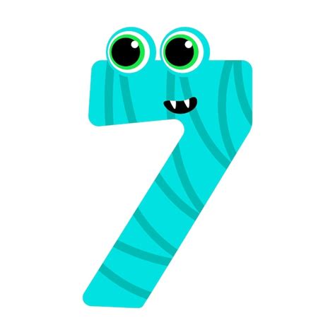 Premium Vector The Number Seven Is Made In The Form Of A Cute Monster