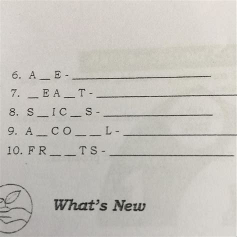 complete the following words by filling out the missing letters indicated by the underlined