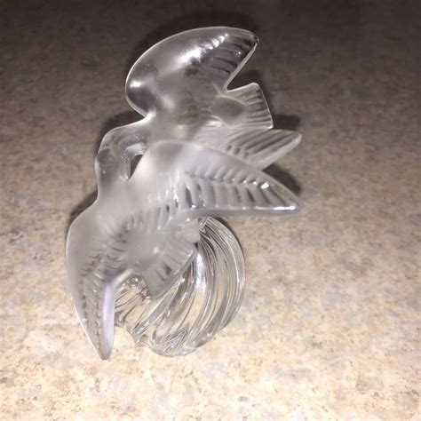 Lalique Signed Perfume Bottle Two Doves L Air Du Temps By Nina Ricci 4