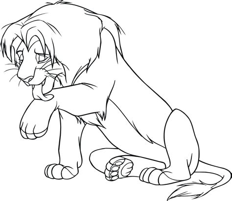 O Le O De Simba E Nala Flirting Para Colorir Imprimir E Desenhar
