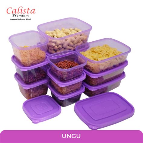 Jual CALISTA RUMOI PREMIUM SET 12 PCS ORIGINAL FOOD CONTAINER TOPLES