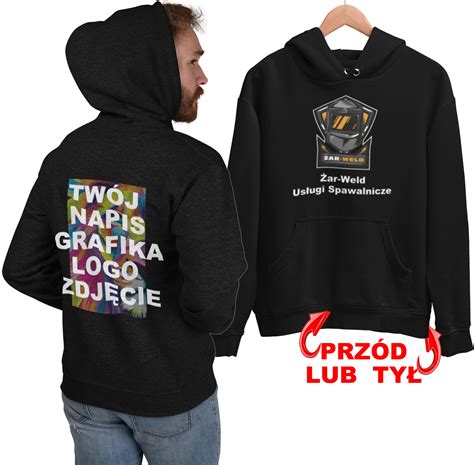 BLUZA Z WŁASNYM NADRUKIEM LOGO GRAFIKĄ NAPISEM 12737849849 Allegro pl